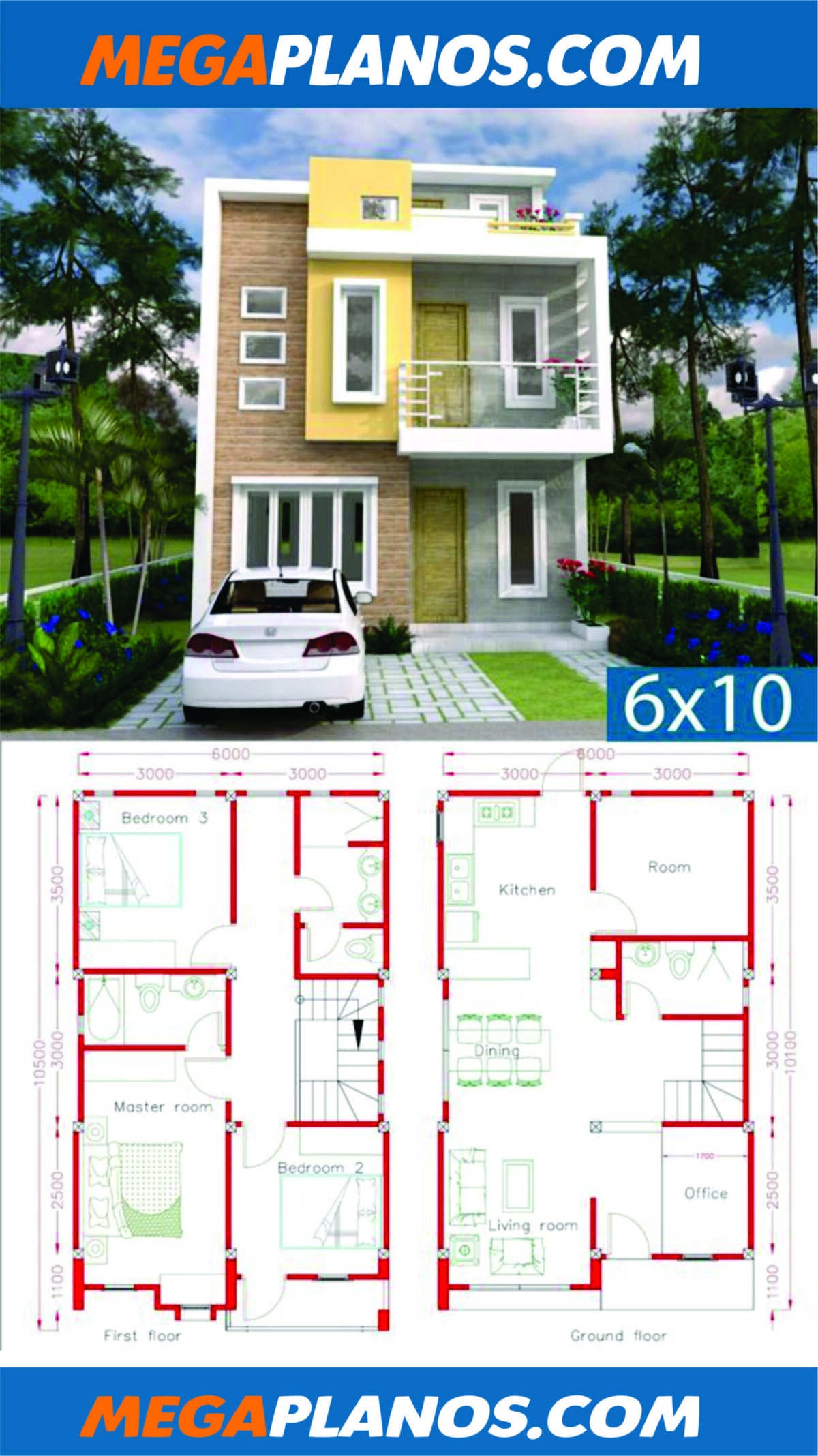 Planos de Casas con Medidas - Mega Planos